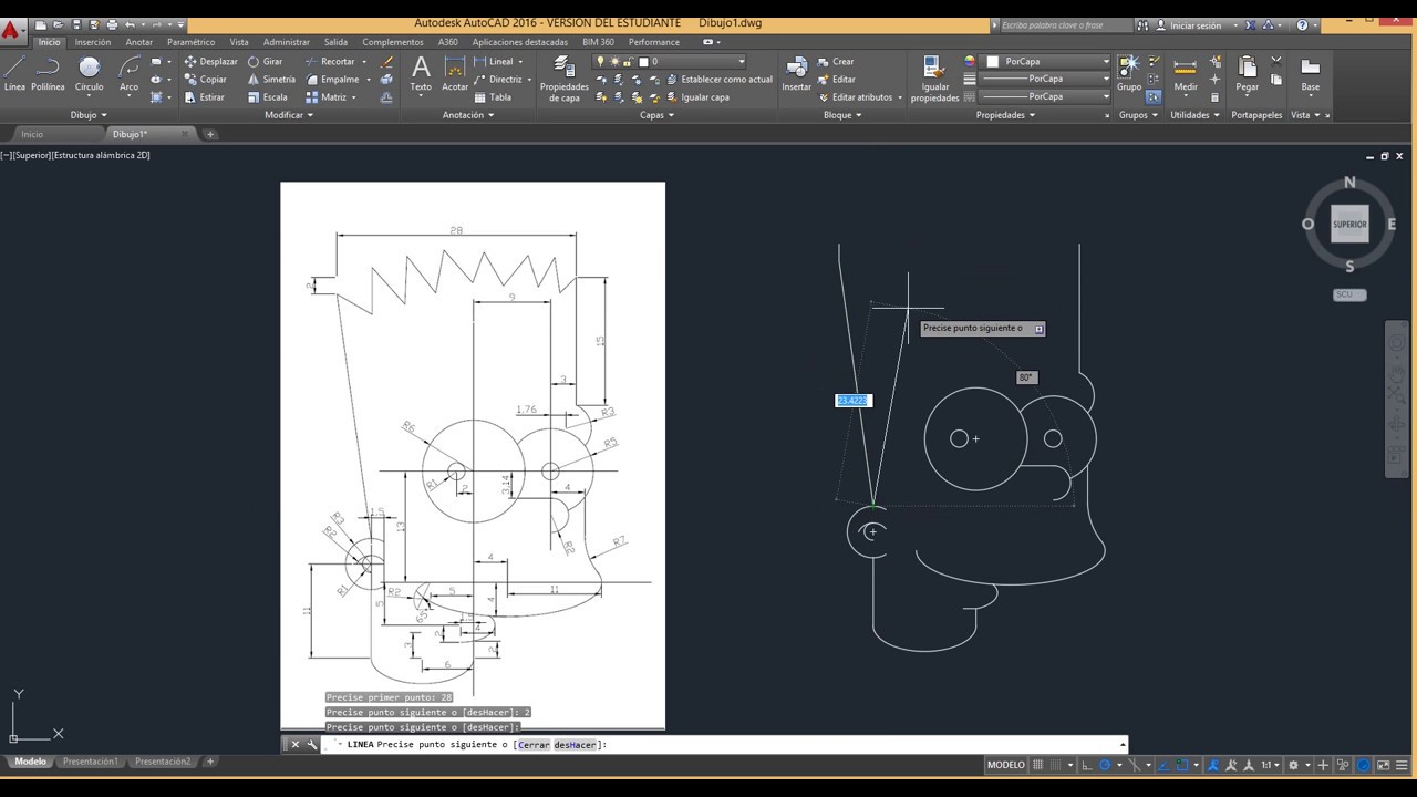 FIGURA DE BART SIMPSON EN AUTOCAD - YouTube