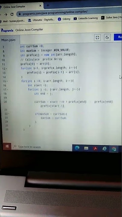 How to calculate Maximum Subarray Sum using Prefix Array. - YouTube