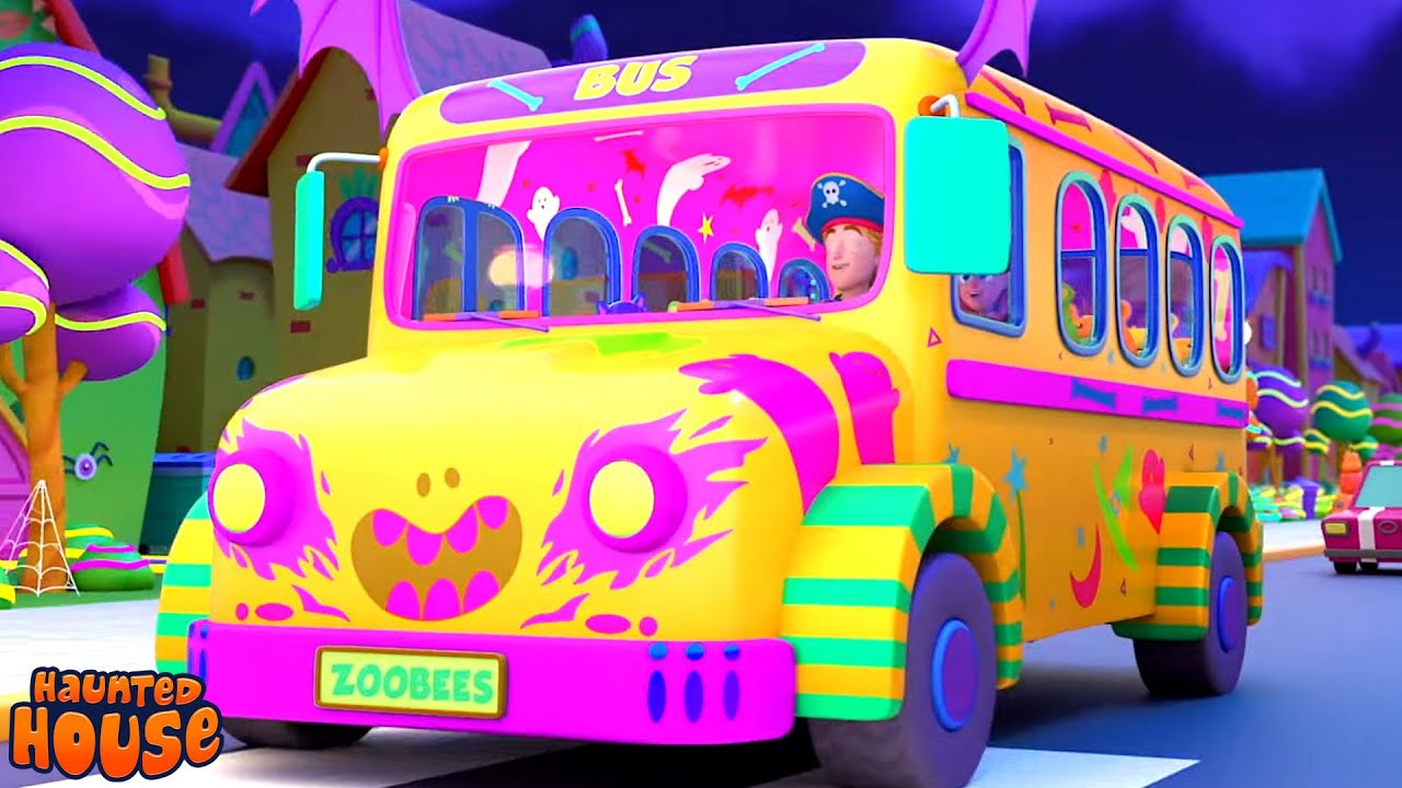 Halloween Wheels On The Bus, Scary Cartoon Videos by Haunted House ...