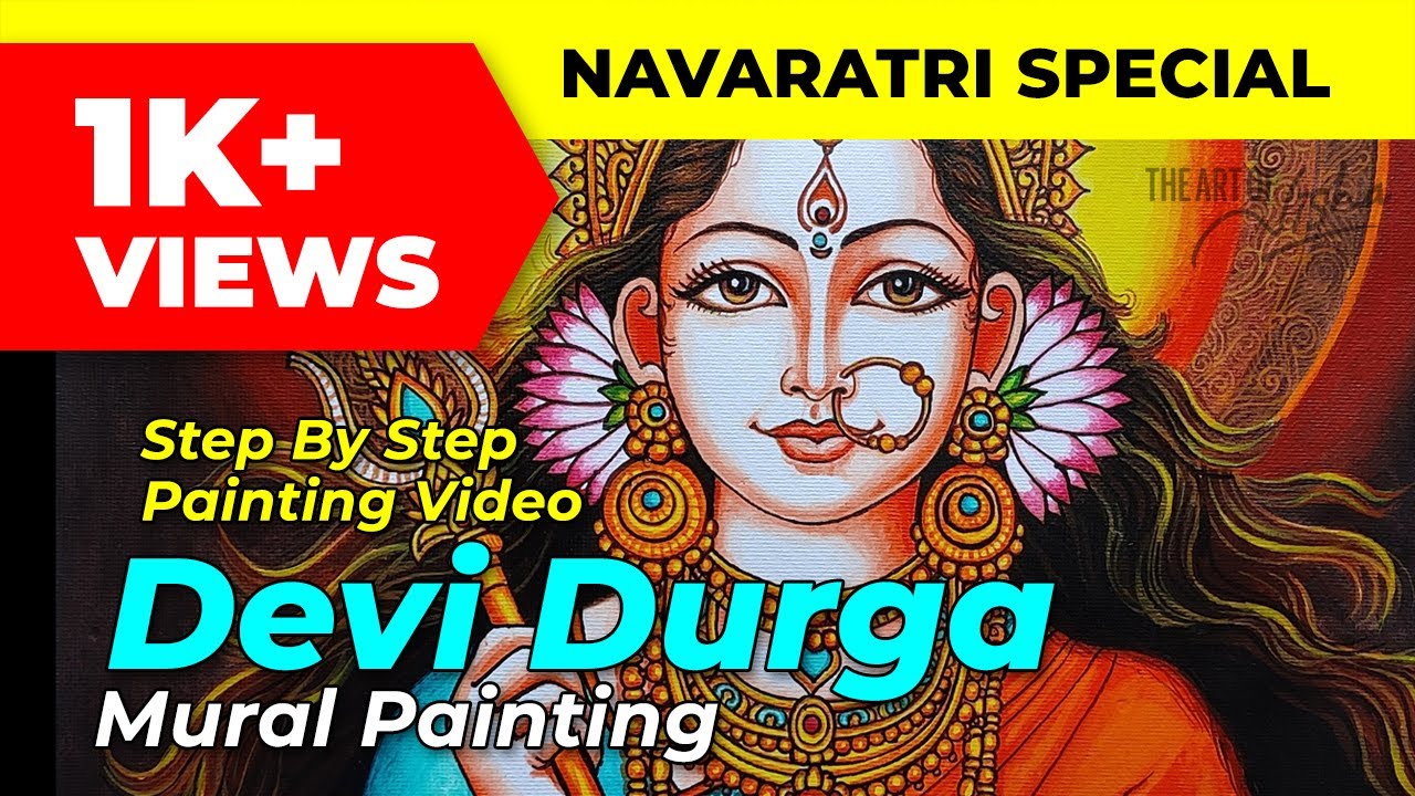 DEVI DURGA | Step by Step Mural sketching and painting Method | The Art ...