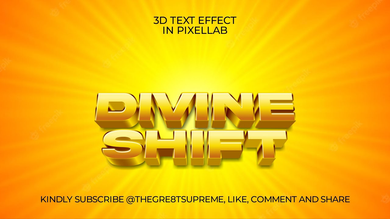 Divine Shift 3D Text Effect in Pixellap Using your Smartphone - YouTube