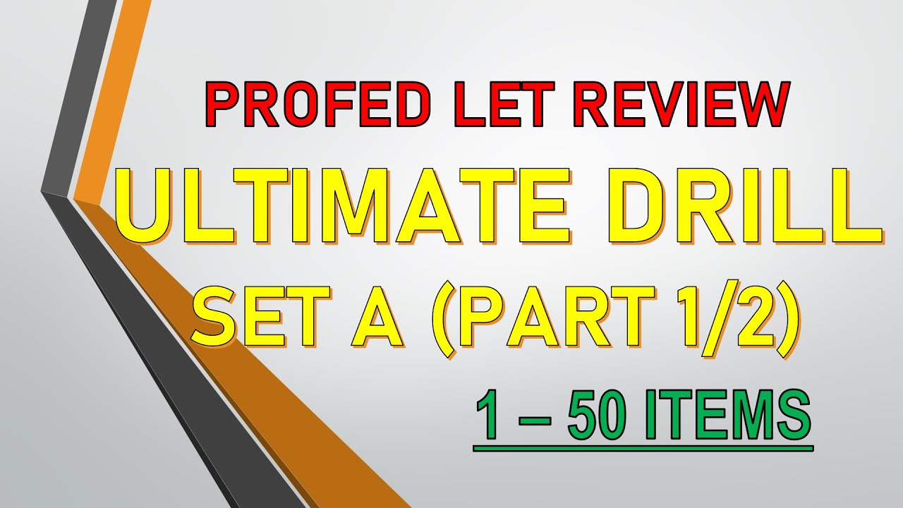PROFED ULTIMATE DRILL SET A PART 1/2 - YouTube