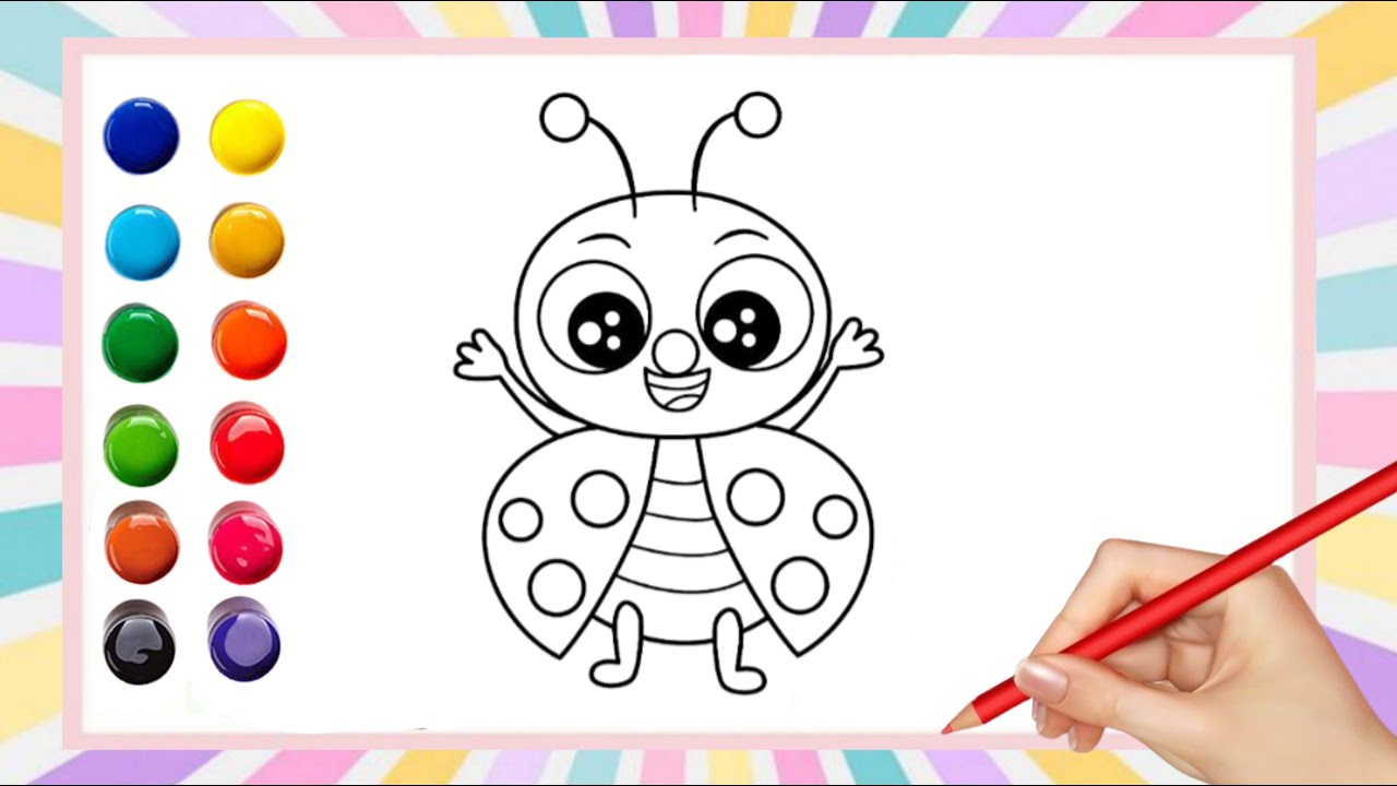 How to draw ladybug? drawing and Coloring - YouTube