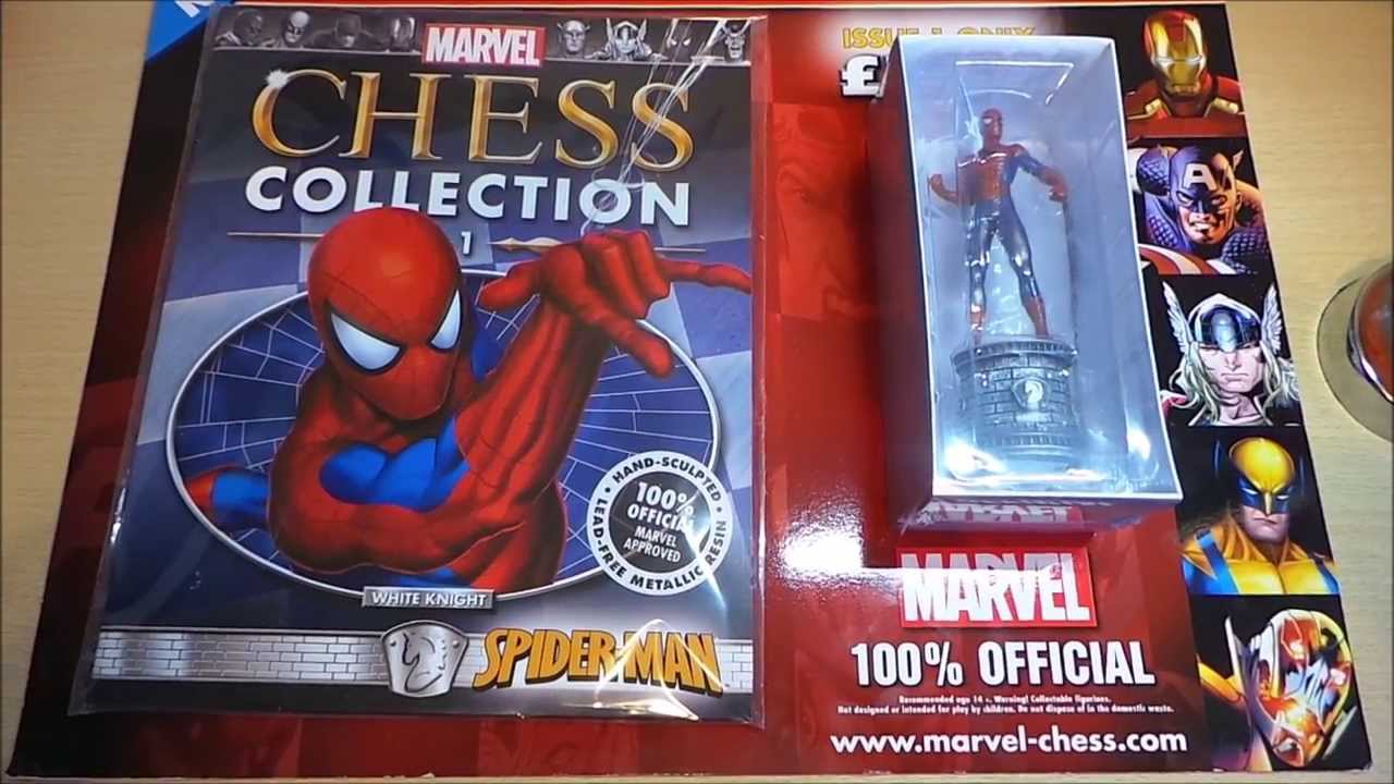 100% OFFICIAL UNIQUE MARVEL CHESS FIGURINES EAGLEMOSS MAGAZINE SPIDER ...