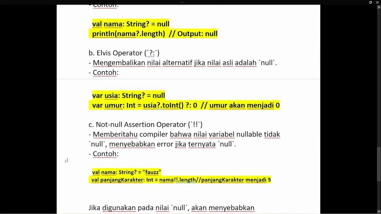 TENTANG NULLABLE, NON NULL, DAN NULL SAVETY - YouTube
