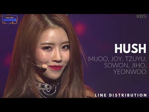 Mijoo, Joy, Tzuyu, Sowon, Jiho, Yeonwoo - Hush (KBS Gayo Daechukje 2018) || Line Distribution