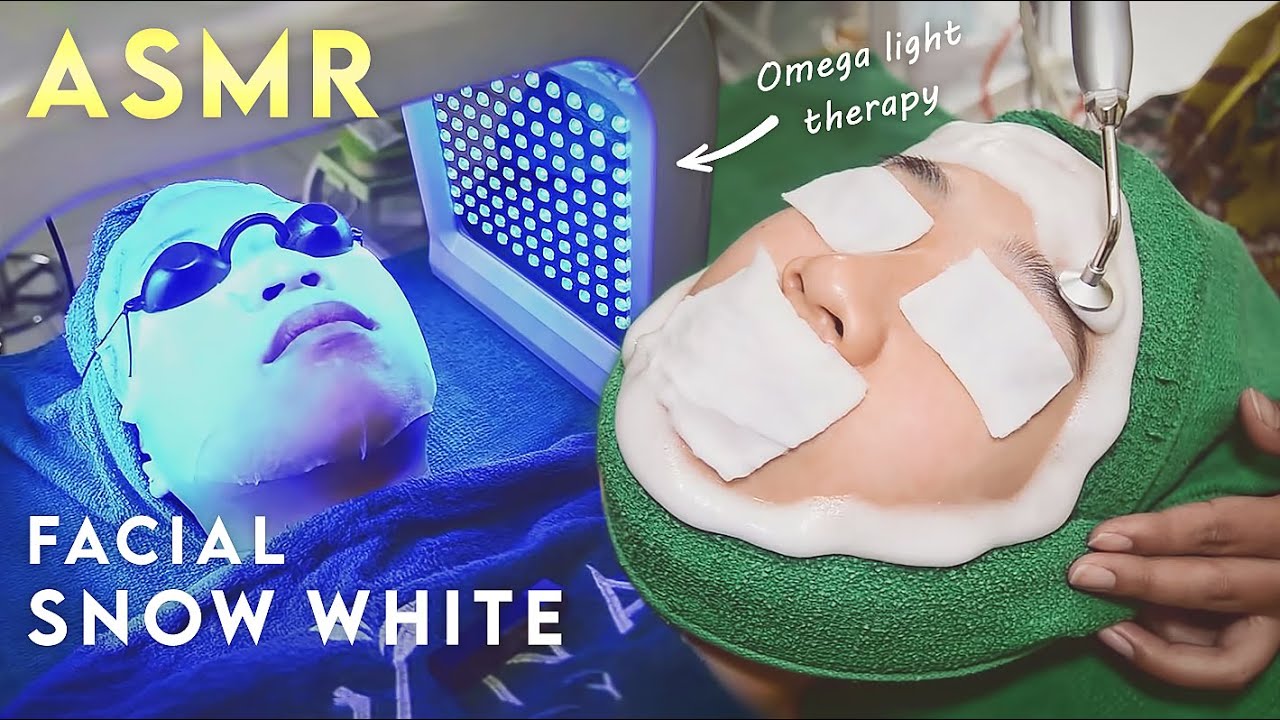ASMR | Snow White Face Brightening Therapy (with Omega Light + Ice ...