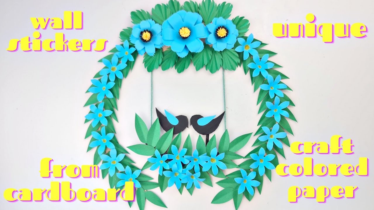 Unique wallpaper pattern, made from cardboard with handmade colored ...