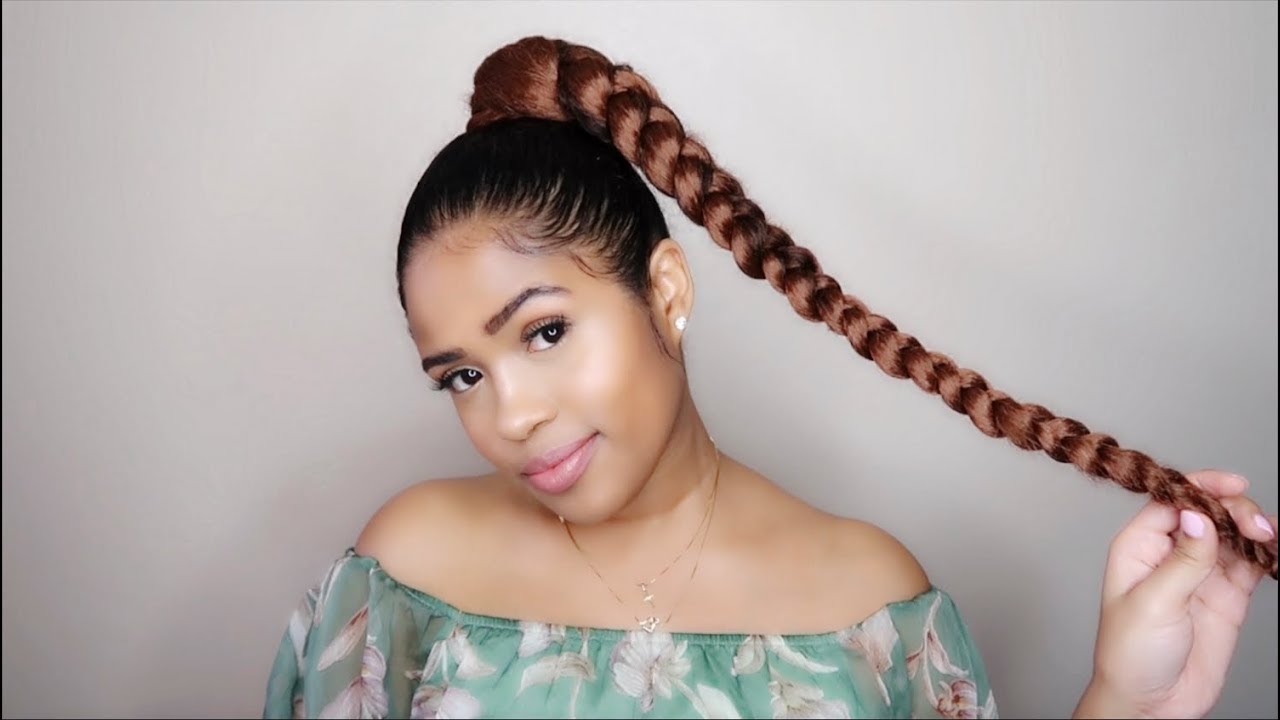 Jumbo Braid Ponytail - YouTube