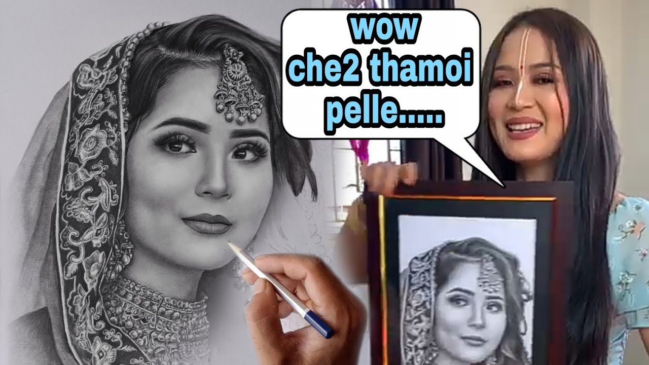 SUSMITA drawing & how she reacts on the drawing 😀|| Sanahan Meitei Art ...