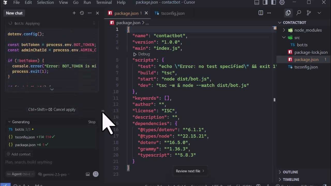 Building a Telegram Contact Bot with TypeScript & GrammyJS! | Cursor AI | Telegram bot - YouTube
