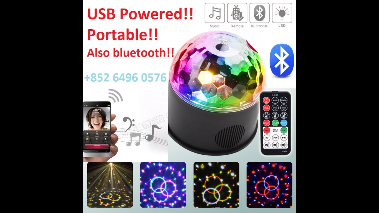 Bluetooth Disco Lights with inbuilt Speakers - portable USB , Party ...