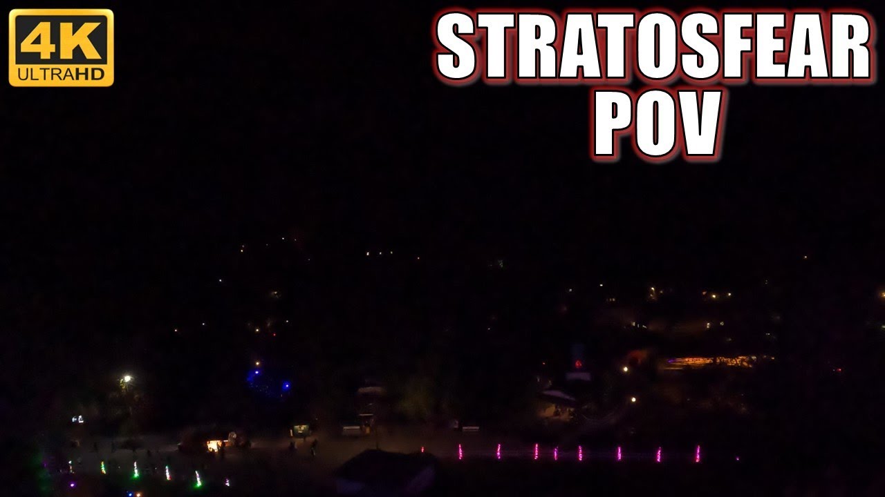 Stratosfear POV (4K 60 FPS, 2023 Night), Knoebels ARM/Larson Drop Tower ...