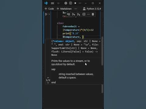 Convert Temperature in Python in under 60 Seconds! #codingstreets #coding #shortsviral #shorts ...