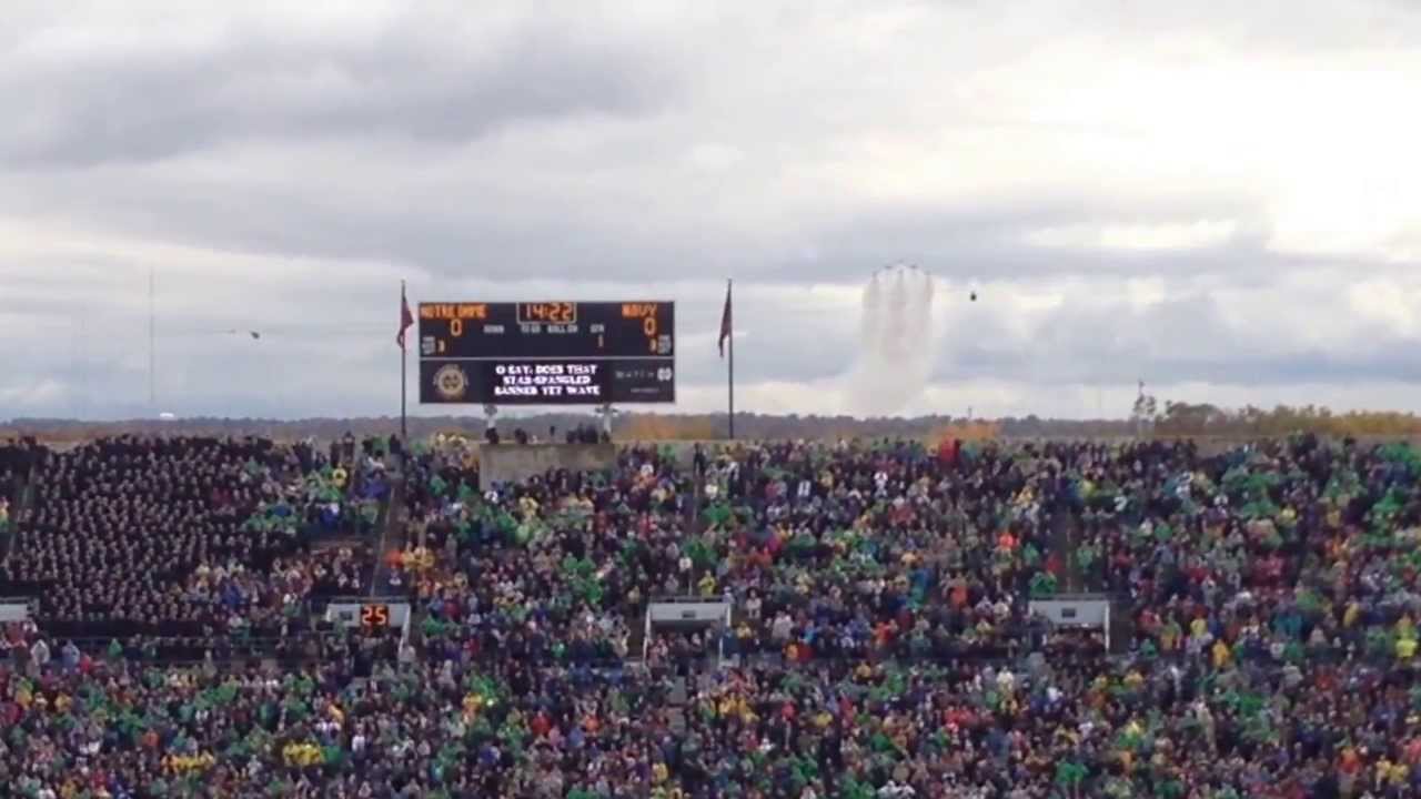Blue Angels Flyover ND Stadium - YouTube