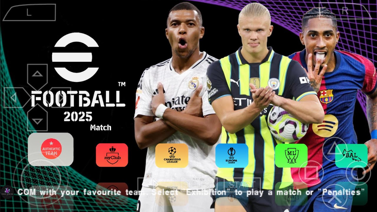 eFootball PES 2025 PPSSPP NEW TRANSFERS CAMERA PS5 & KITS 2025 HD ...