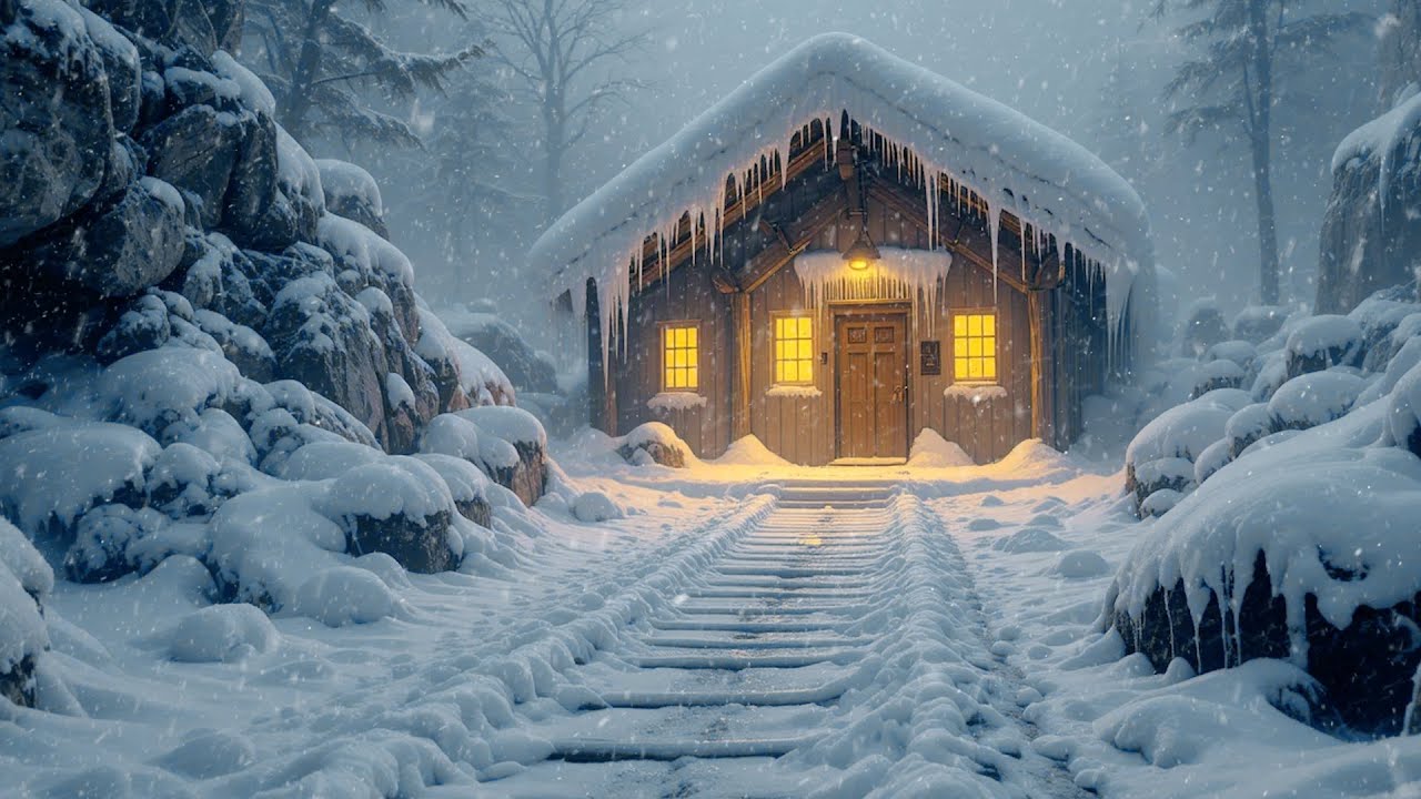 Soothing Winter Blizzard Sounds┇Sleep to the Chill of Wind and Snow in ...