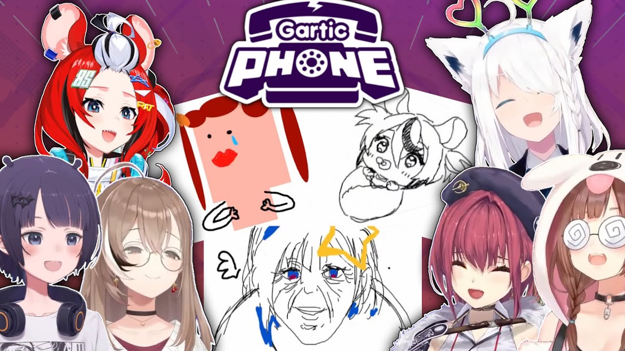 【All POV】Holo EN × JP Gartic Phone Collab! (ft. Marine, Korone, Fubuki ...