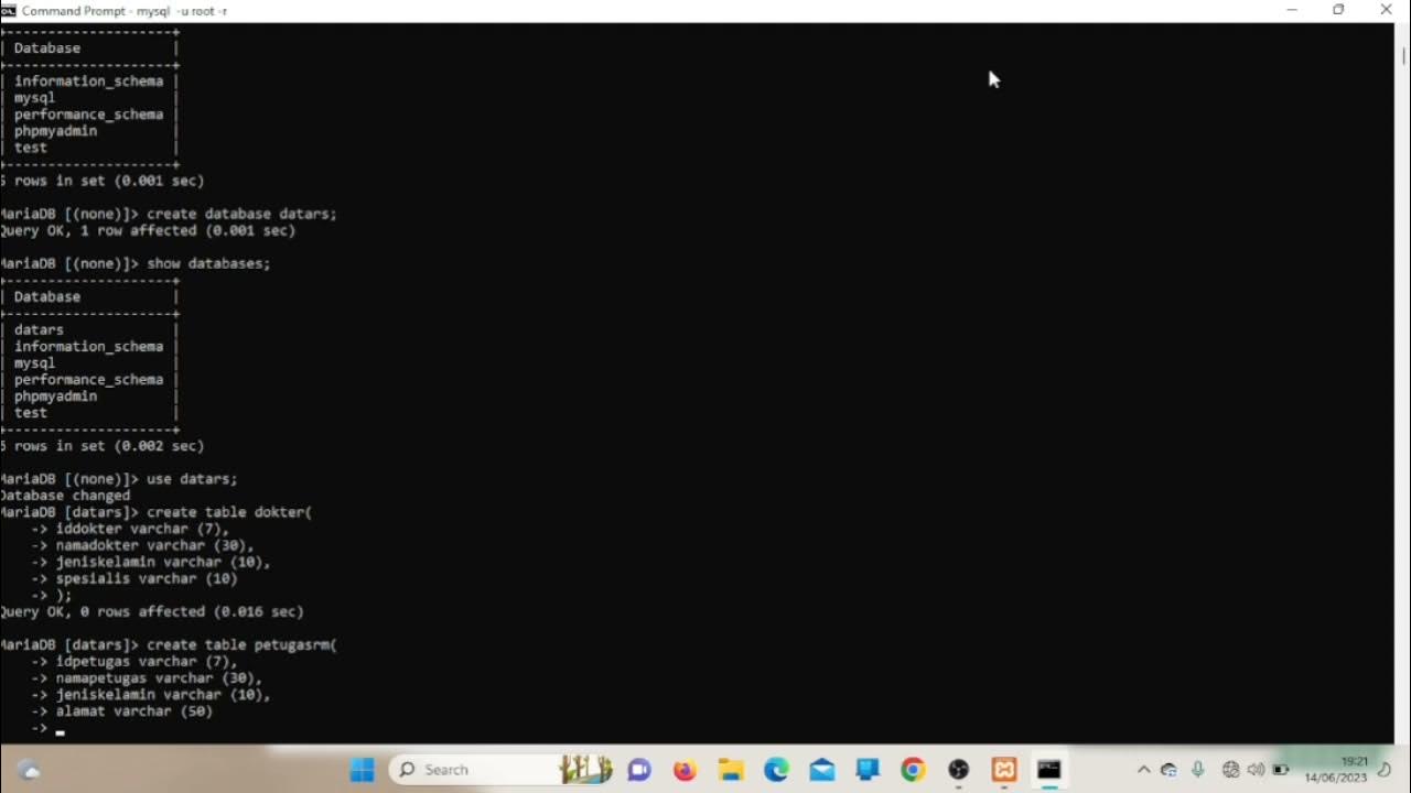 Tugas Praktikum 3 Basis Data-Cara Membuat Database, Table dan Field Di Aplikasi CMD dan Xampp ...