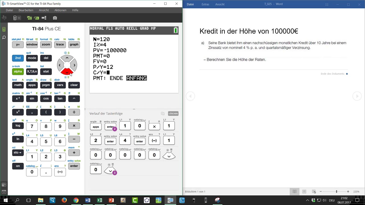 TI-82/TI-84 - Finanzmathematik (TVM Solver) - Mathago - YouTube