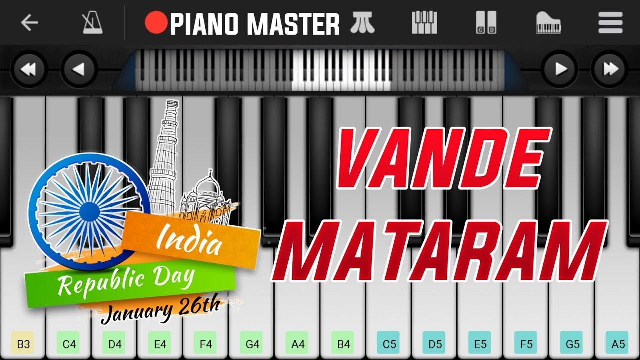 VANDE MATARAM EASY PIANO TUTORIAL - YouTube