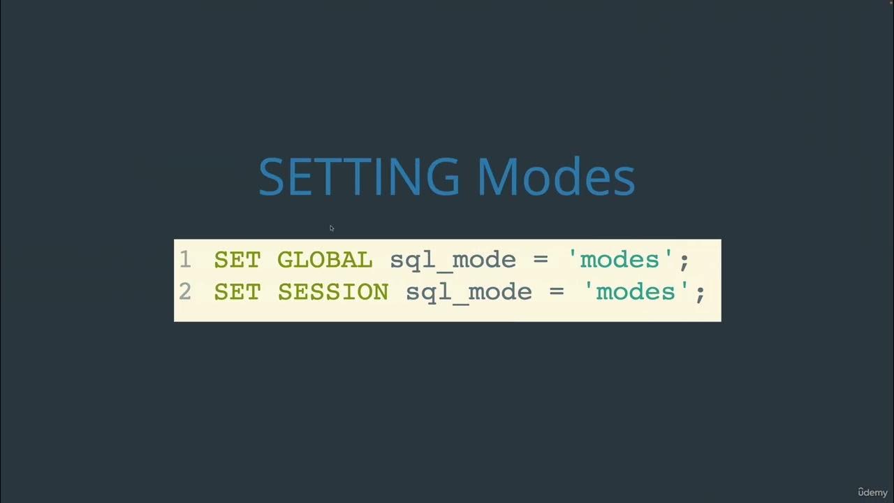 161 - SQL Modes Basics - YouTube
