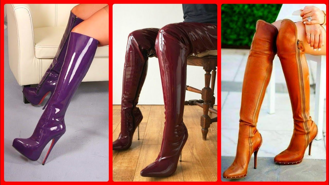 Latest long boots shoes designs for women - YouTube