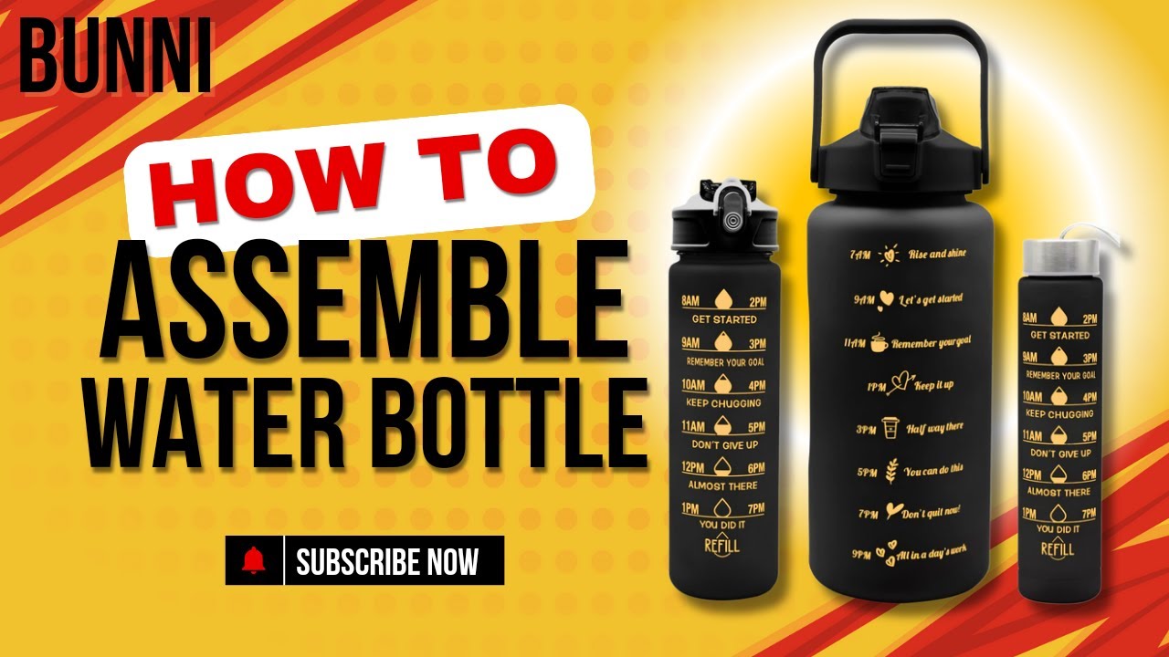 How to assemble a 3 set motivational water bottle - YouTube
