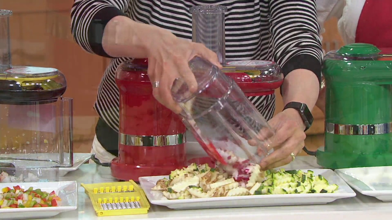 Cook's Essentials Electric Mandoline with 7 Blades & Lid on QVC - YouTube