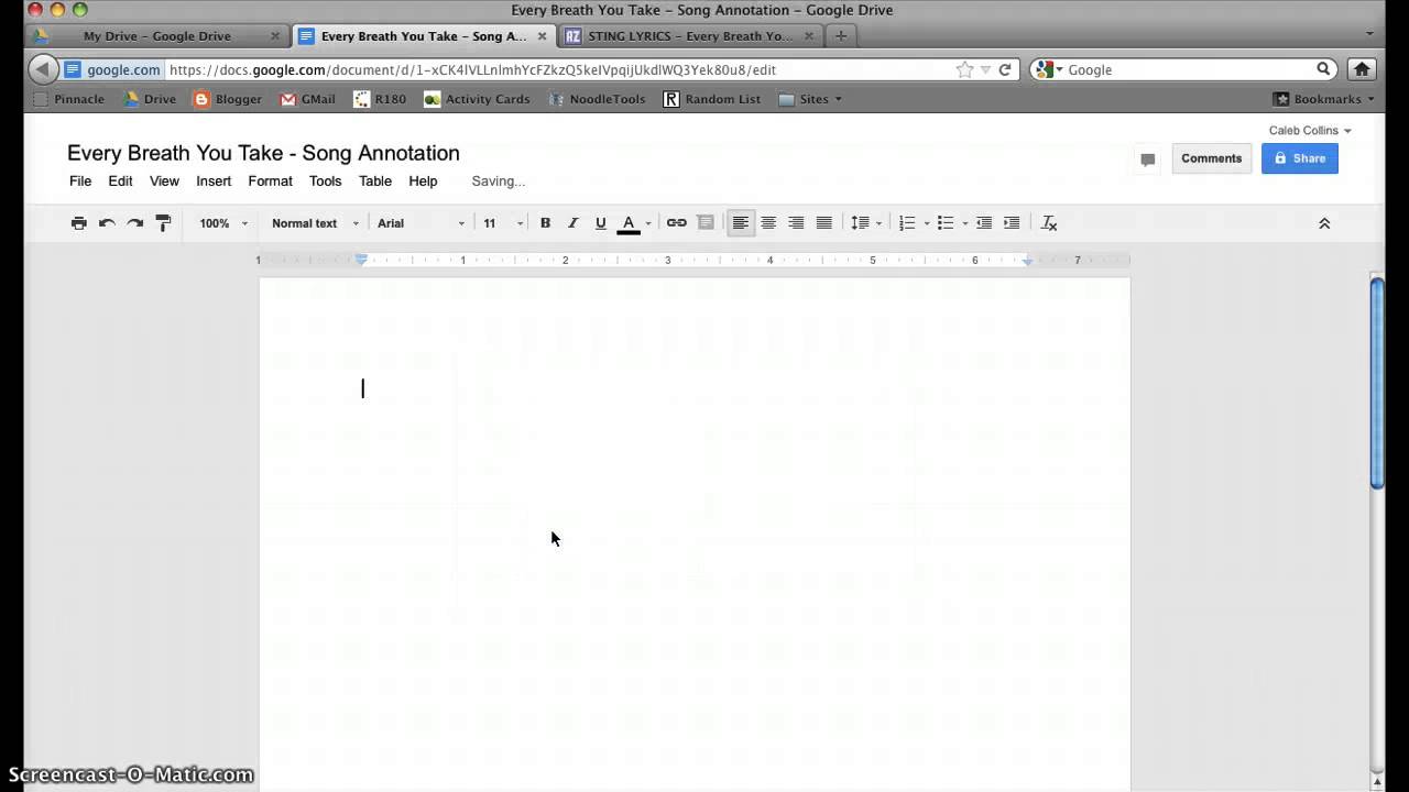 Song Annotation using Google Drive - YouTube