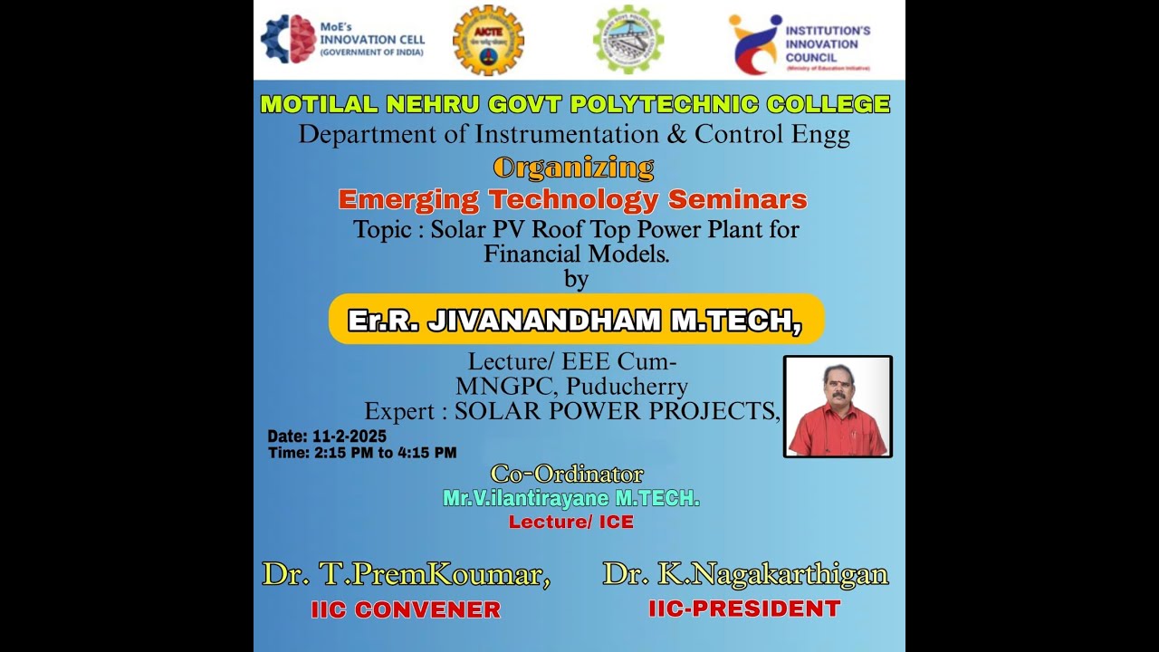 MNGPC-IIC -DICE -emerging technology seminar series- "Solar PV roof top ...