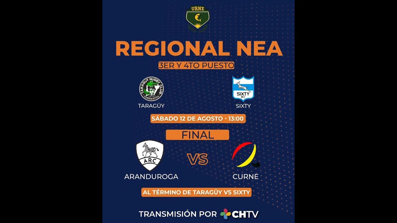 12.08.2023 REGIONAL NEA - 3° Puesto TARAGUY vs SIXTY Y Final ARANDUROGA vs CURNE - YouTube