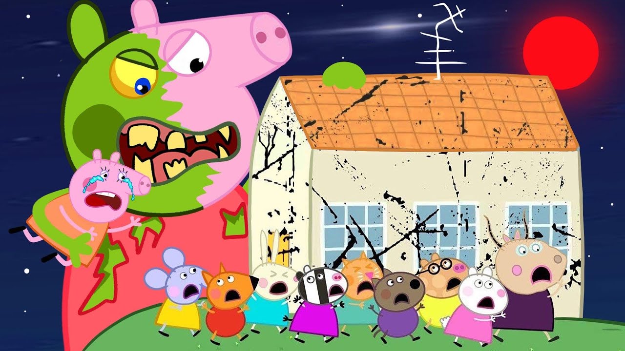 PEPPA PIG TURNS INTO A GIANT ZOMBIE - PEPPA PIG APOCALYPSE - YouTube