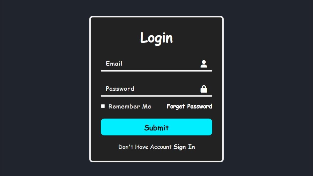 How to create login form using html and css - YouTube
