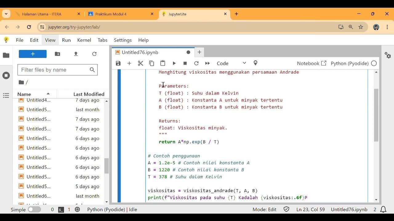 TUGAS BESAR DATA SAINS || PEMROGRAMAN PYTHON & R UNTUK MENGHITUNG DENSITAS MINYAK - YouTube