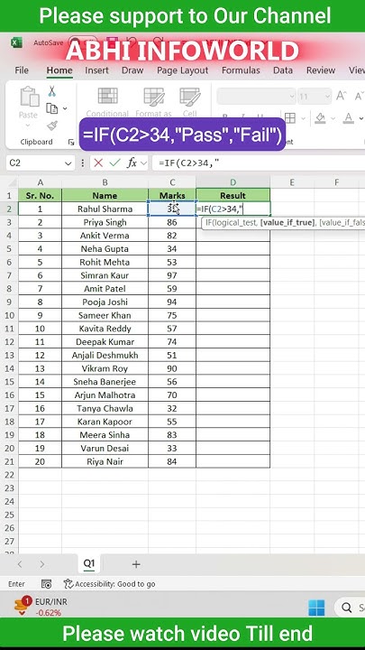 Don't Type Result Manually like this ! Instead Use amazing Function #excel #shortsfeed # ...