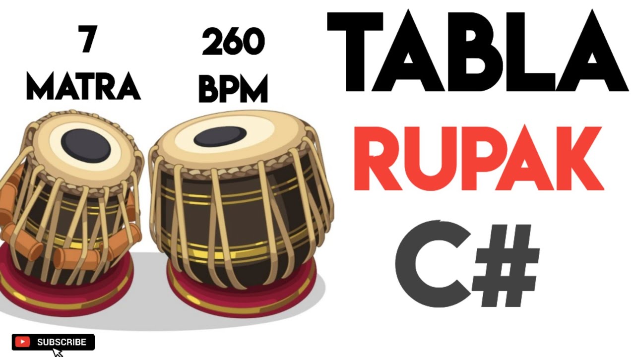 Rupak Taal Tabla Loop With Tanpura | C# | 260 Bpm | #muzzico - YouTube