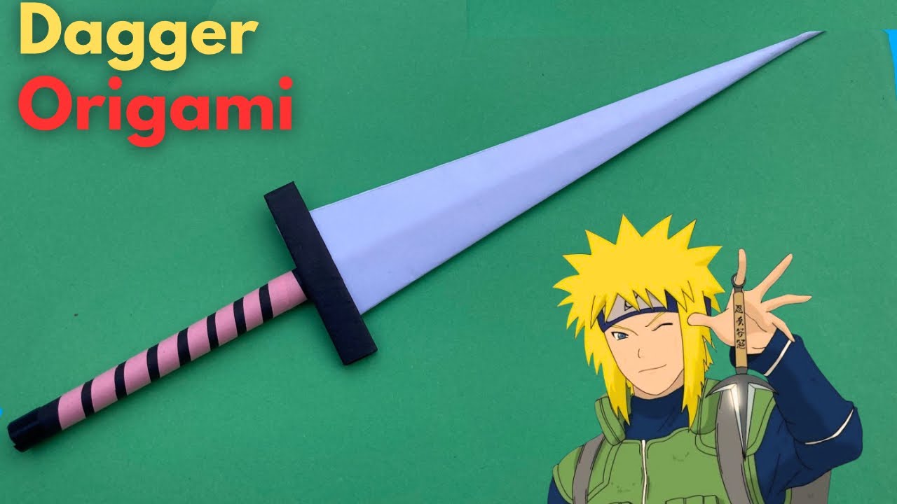 Origami dagger easy tutorial| how to make paper dagger |paper Kunai ...