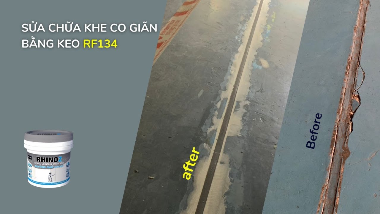 Các bước xử lý khe co giãn bằng keo RF134 - YouTube