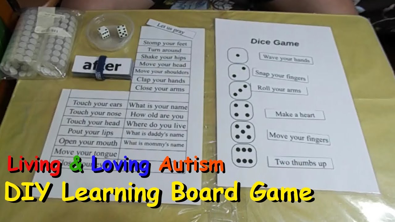 Fun Easy to Make DIY Learning Board Game for Kids with Autism Spectrum ...
