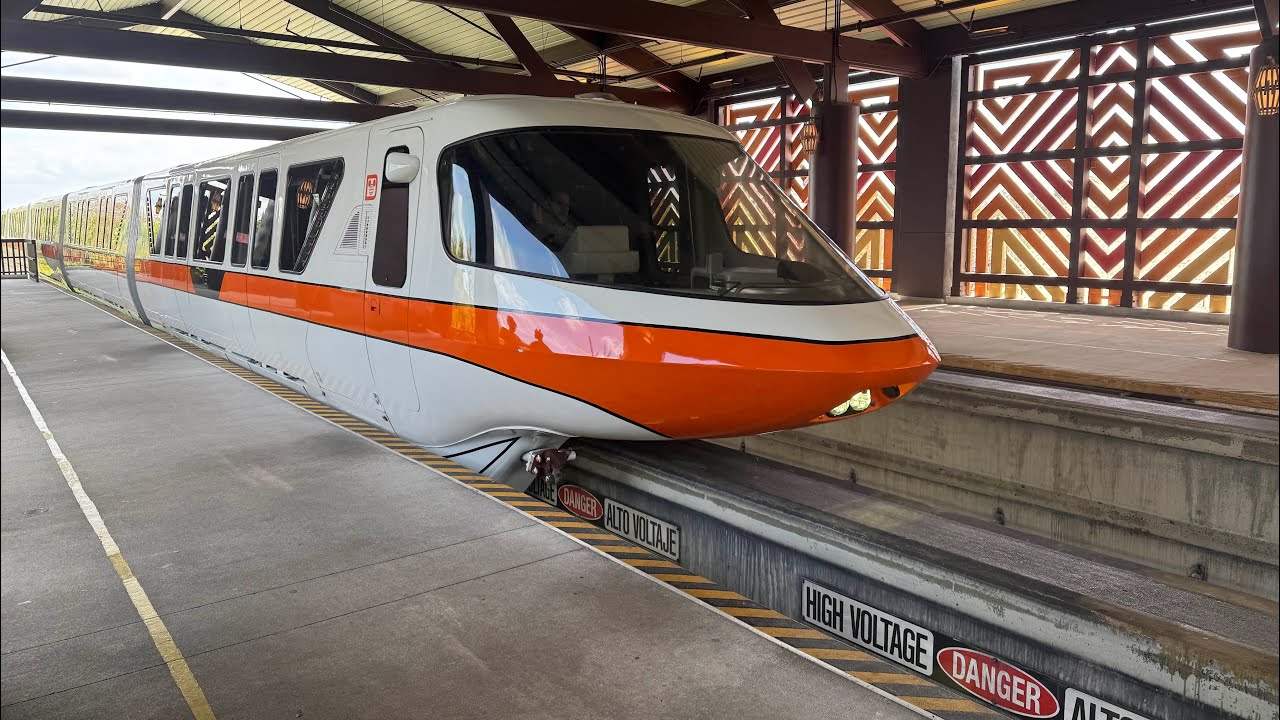 Riding Walt Disney World resort Monorail orange Full Ride To TTC ...