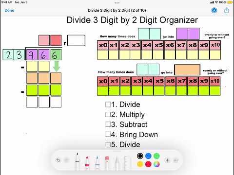 Long Division Graphic Organizer - 3 digit by 2 - YouTube