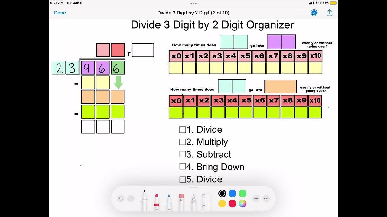 Long Division Graphic Organizer - 3 digit by 2 - YouTube