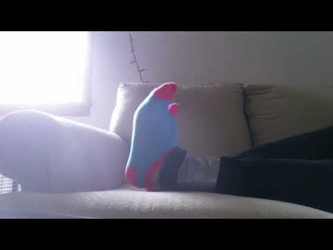 Meggan Underwood- Bound Feet/Tickle Tease in Blue and Red Ankle Socks