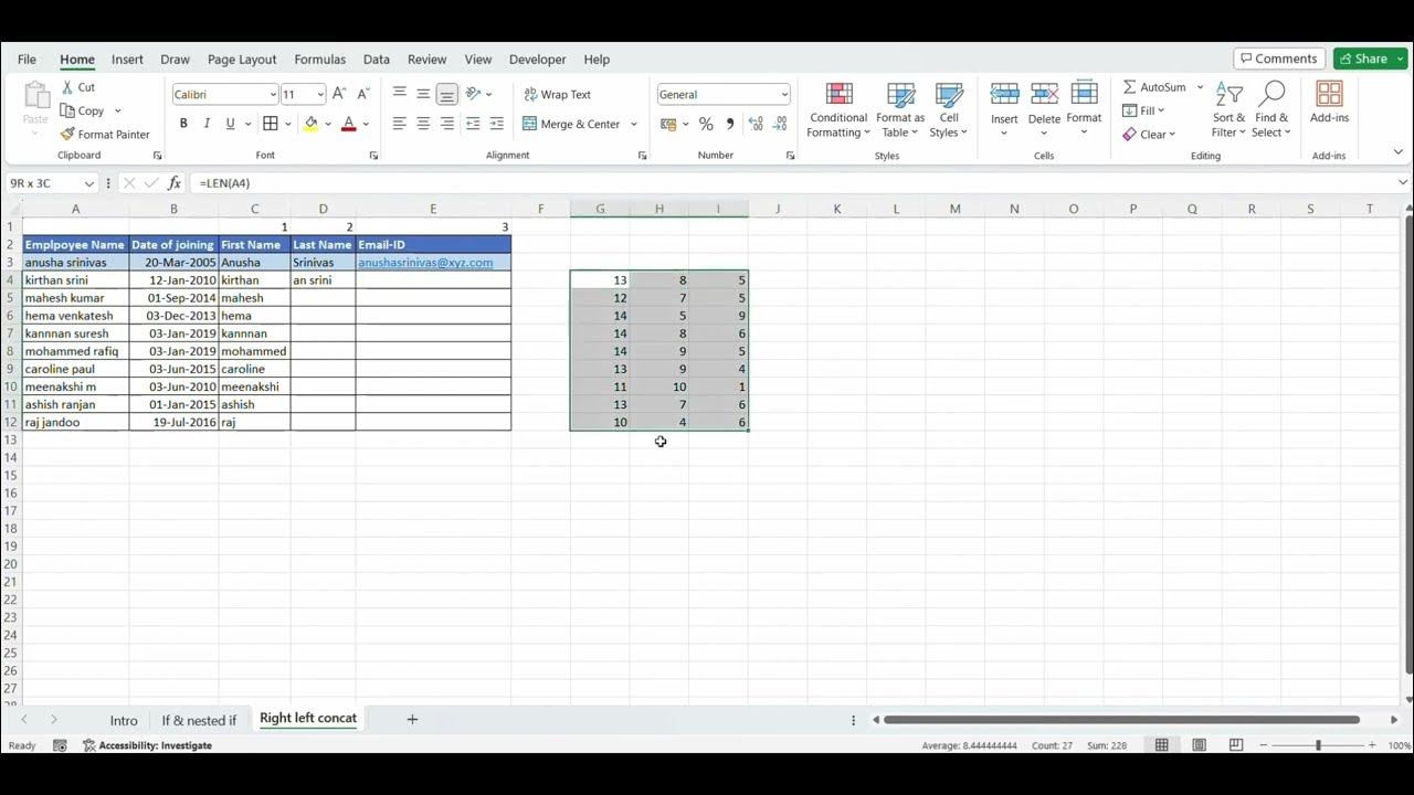 LEFT, RIGHT, LEN, FIND & CONCAT | Excel functions #excel #excelformula #excelfunctions # ...