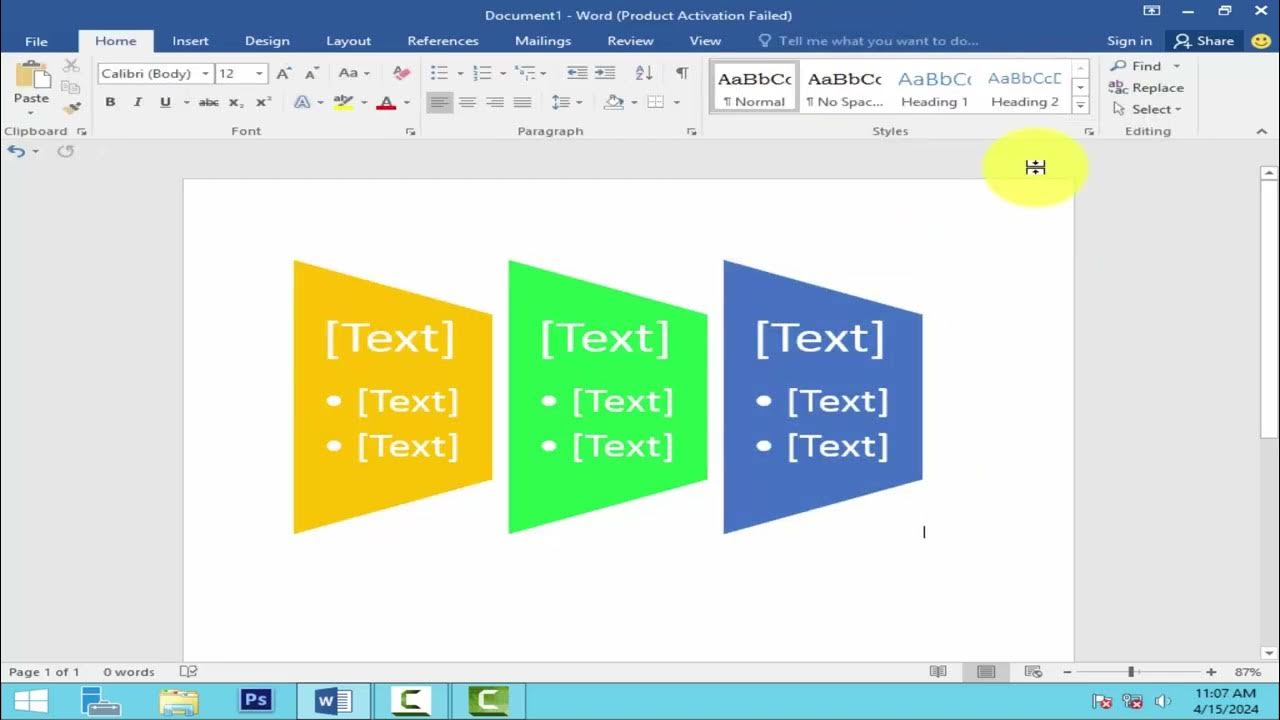 How to insert trapezoid list SmartArt in word using - YouTube