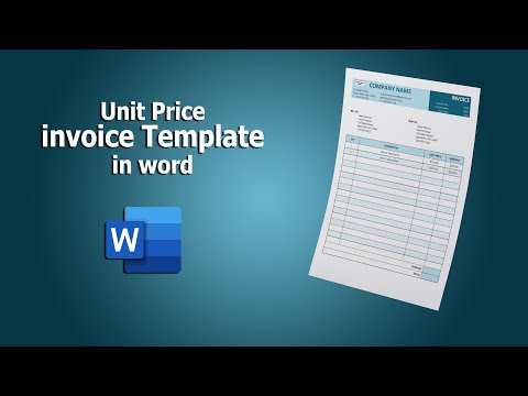 How to Create unit price invoice Template Using Microsoft word - The ...