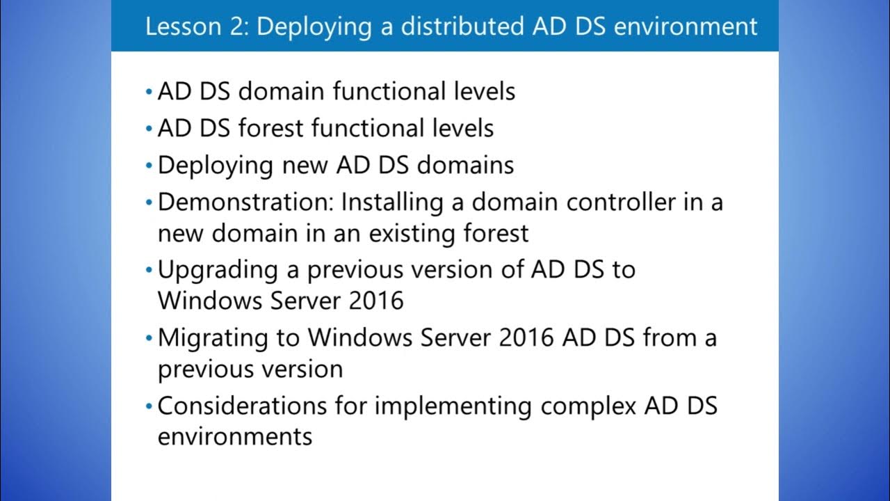 AD DS domain functional levels - YouTube