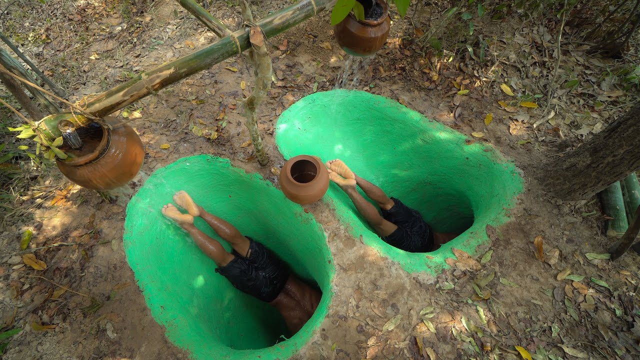 Build The Most Secret TempleTunnel Underground House And Water Slide To ...