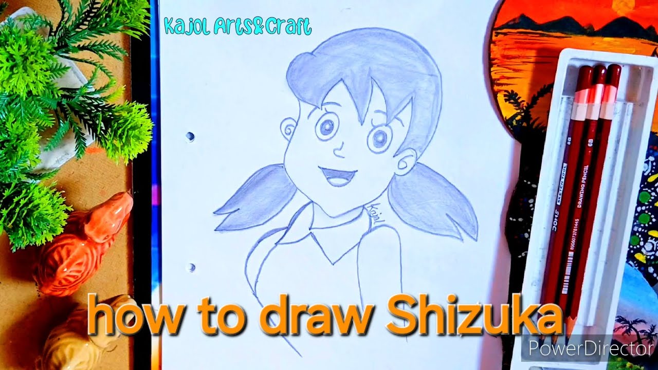 how to draw Shizuka sketch || cartoon character doremon shizuka sketch ...